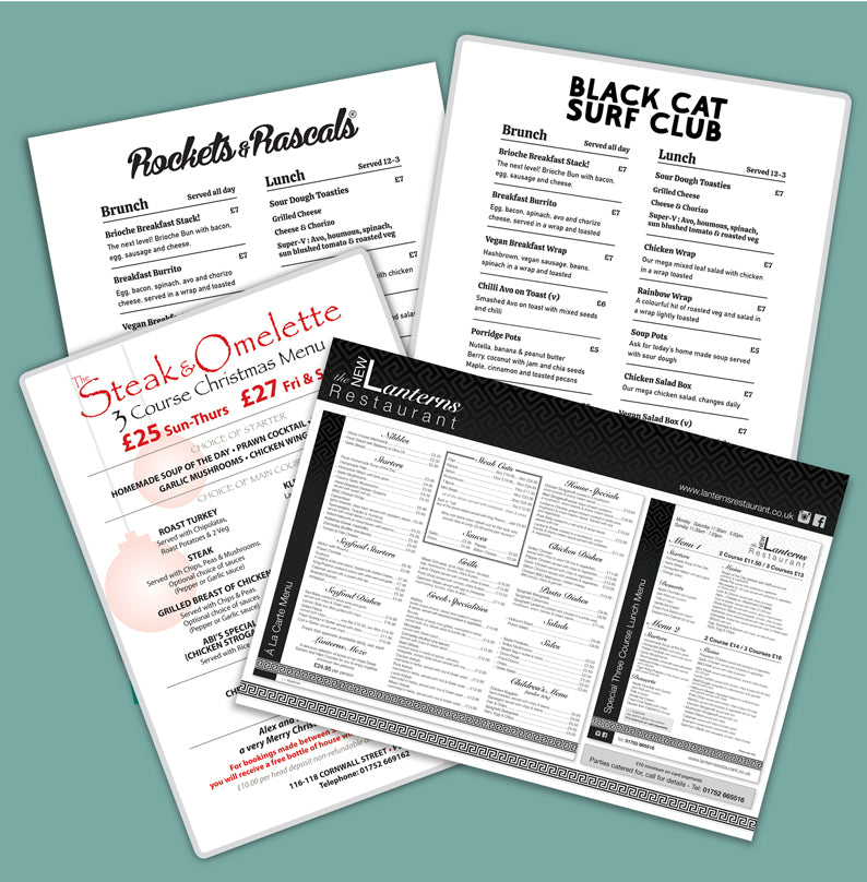 A4 Flat Menus – Adapt Graphics